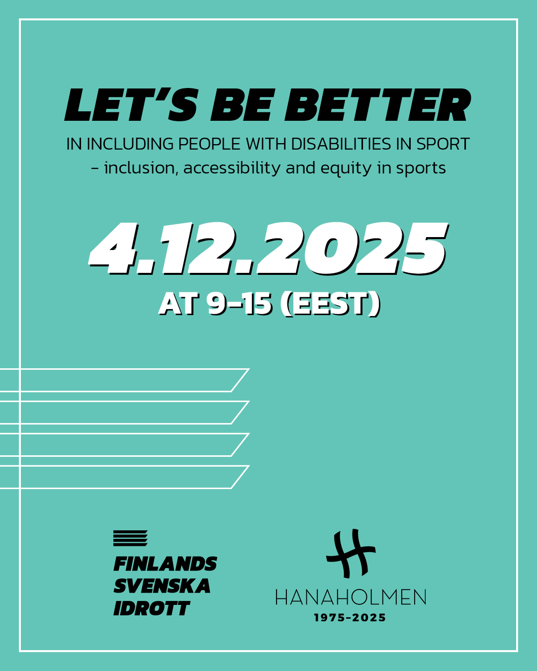 Let’s be better: in Including people with disabilities in sport ...
